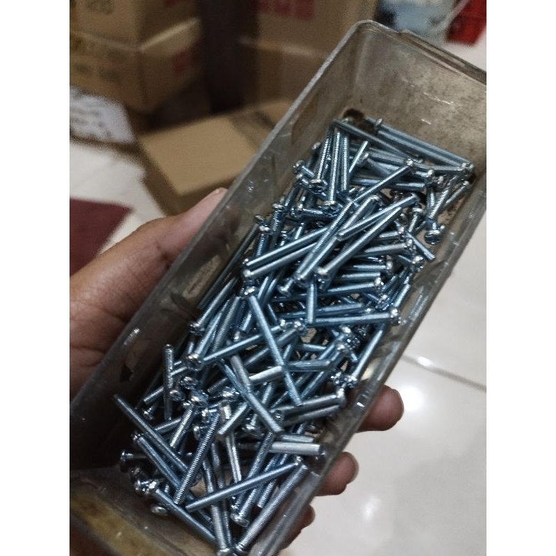Jual BAUT 3MM 3 X 30MM + MUR 3MM (100 set) | Shopee Indonesia