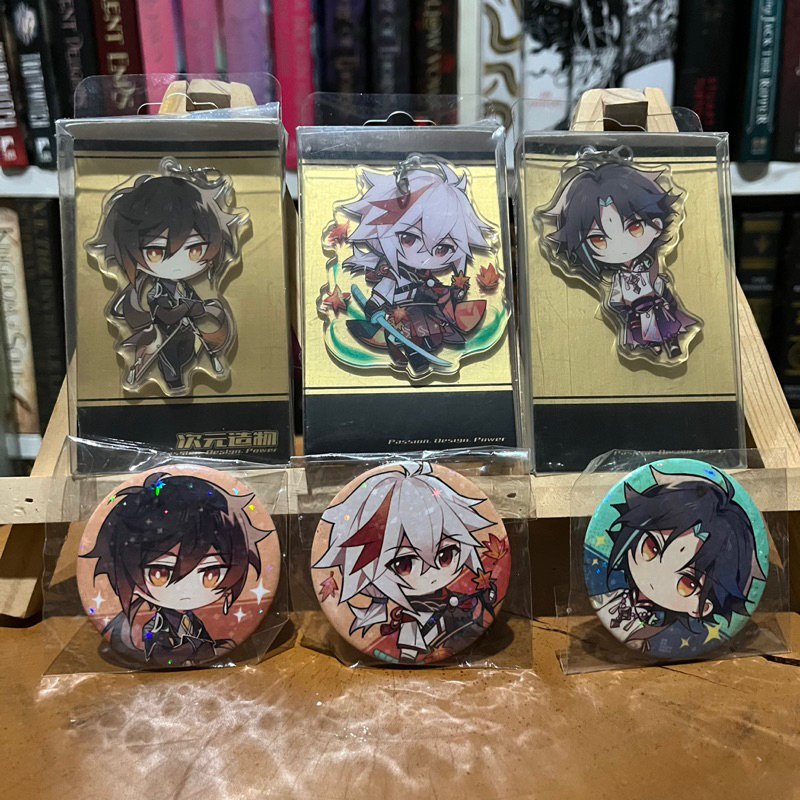 Jual Ganci Keychain Genshin Impact Badge Kaedehara Kazuha Zhongli Morax ...