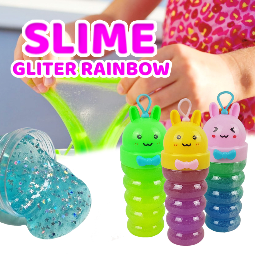 Jual Mainan Slime Rainbow Gliter Botol Besar 12B | Shopee Indonesia