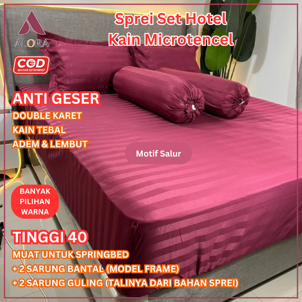 Jual Sprei Seprei Seprai Set Hotel Salur Microtencel Tencel Tinggi 40 ...