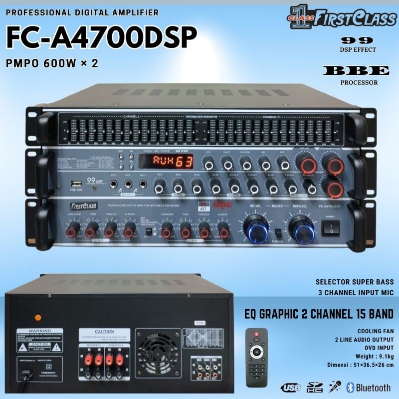 Jual Power Mixer Firstclass Fca 4700 Dsp effects vocal 99 dsp Digital ...