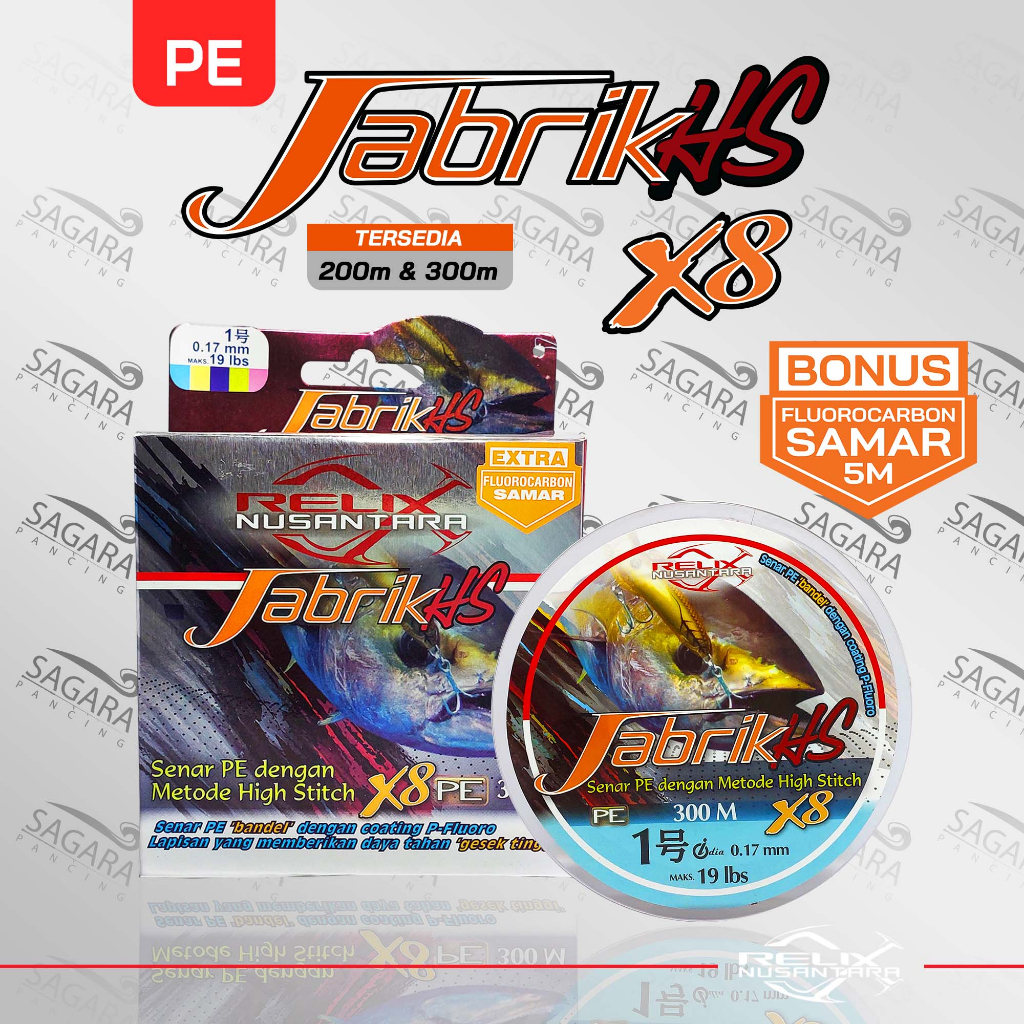 Jual Senar PE Jabrik HS X8 Jabrik 200 | 300 | 400 | 500 | 600 Meter PE Relix Nusantara | Shopee ...