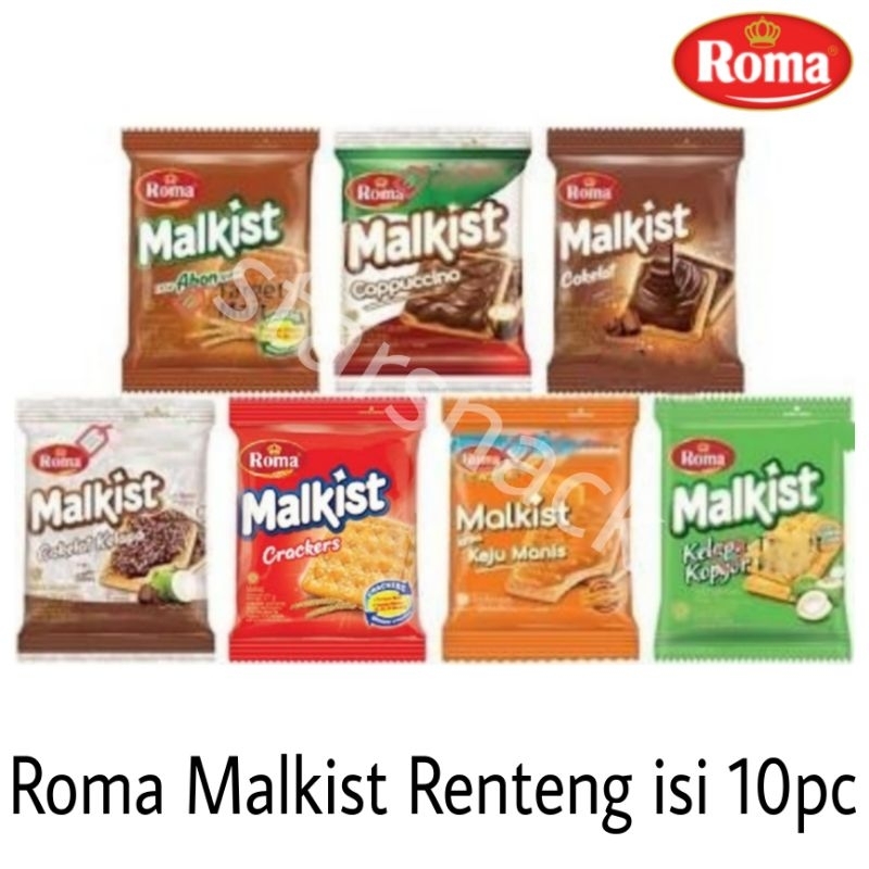 Jual Roma Malkist cappucino Abon Keju kelapa renteng isi 10pc | Shopee ...