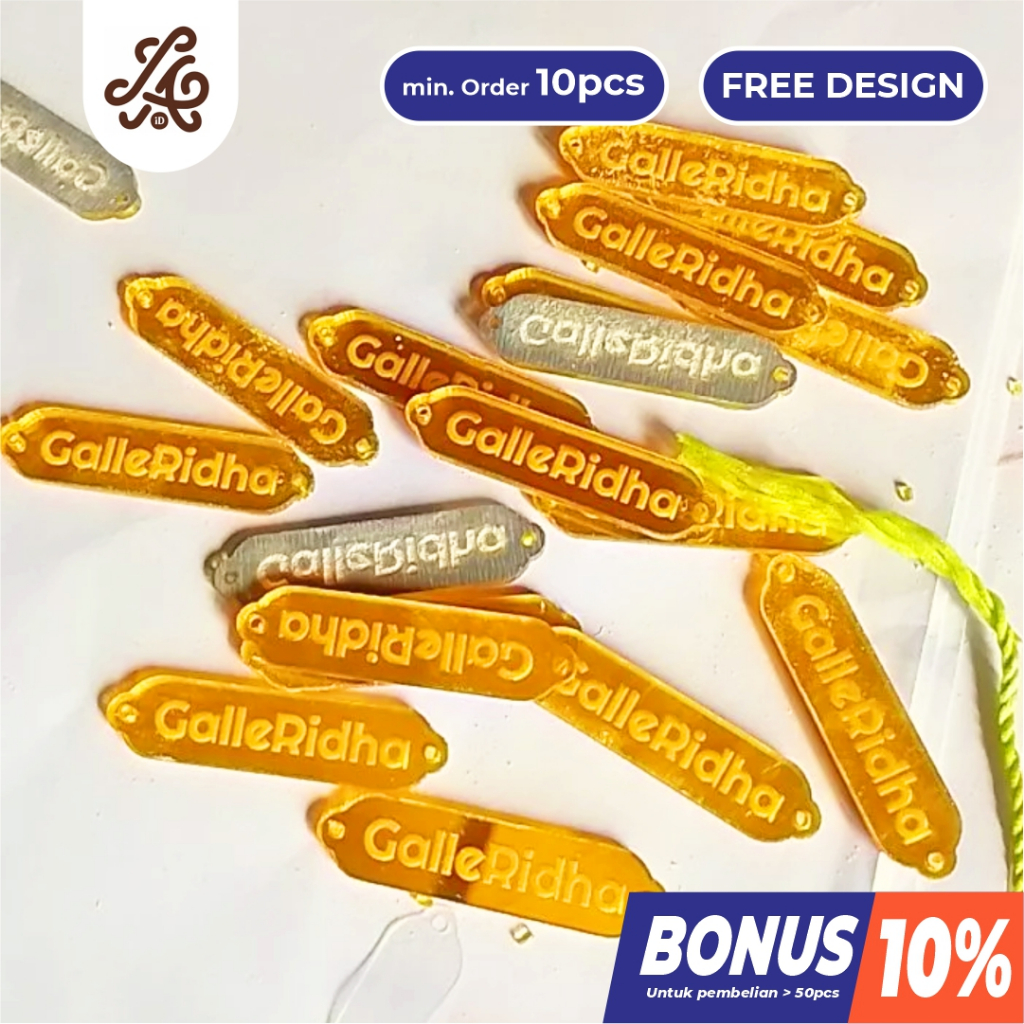 Jual Label Jilbab Custom Akrilik Branding Hijab Logo Usaha - Free ...