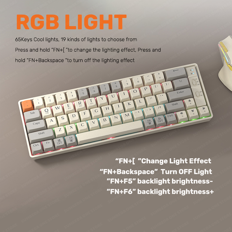 Jual Langtu GK65 Wireless Bluetooth Mechanical Keyboard Mac PC Android ...