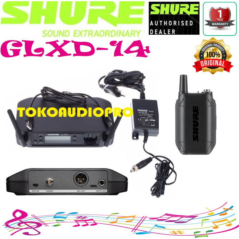 Jual Mic Wireless Shure GLXD14 Digital Wireless Original Microphone Shure GLXD-14 | Shopee Indonesia