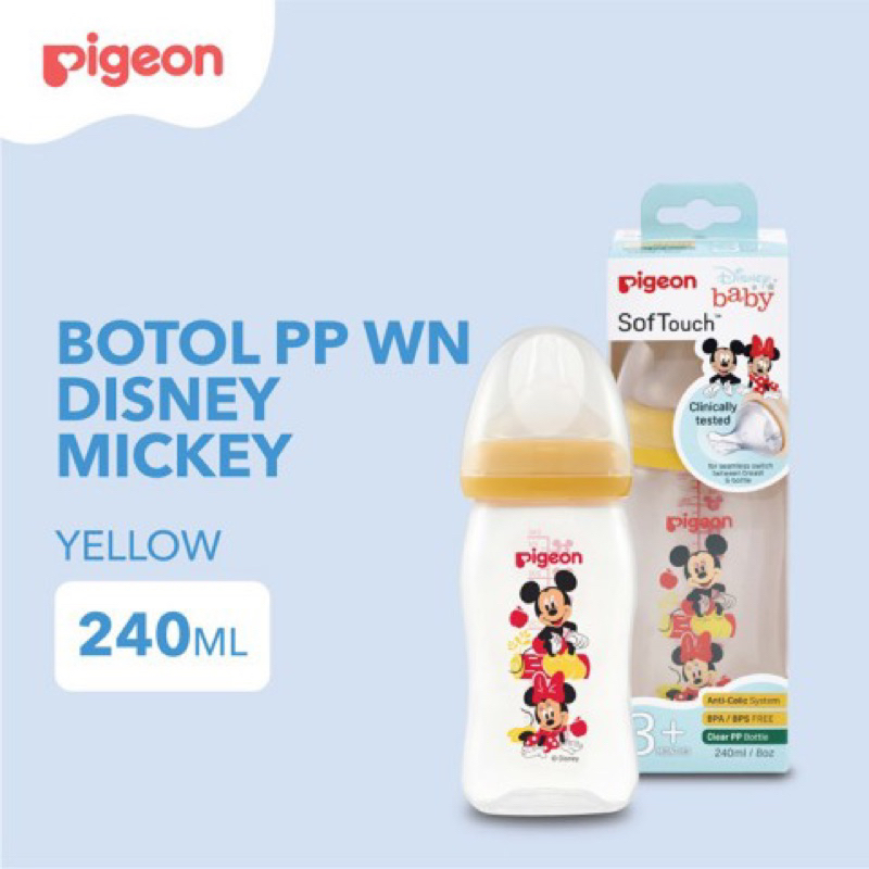 Jual Pigeon PPWN Botol Susu Wide Neck Disney Mickey 240ml | Shopee Indonesia