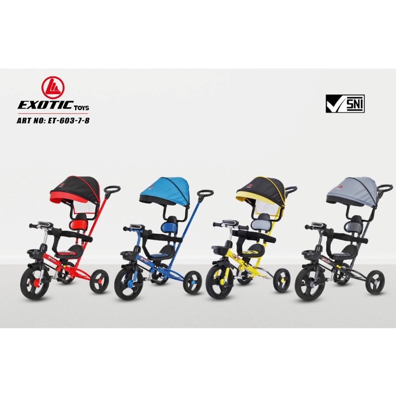 Jual Sepeda Anak Roda Tiga Exotic ET 603-7-8 ( Ban Karet ) | Shopee ...