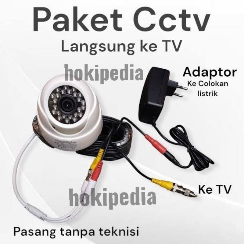 Jual PAKET CCTV 1 KAMERA LANGSUNG KE TV PAKET CCTV LANGSUNG KE TV MURAH PLUG N PLAY | Shopee ...