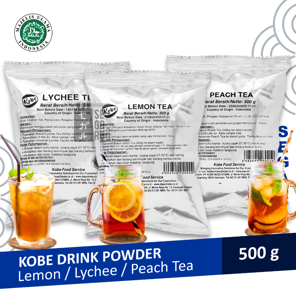 Jual KOBE Tea Powder Drink | Teh Bubuk Tea Halal All Varian 500 gram ...