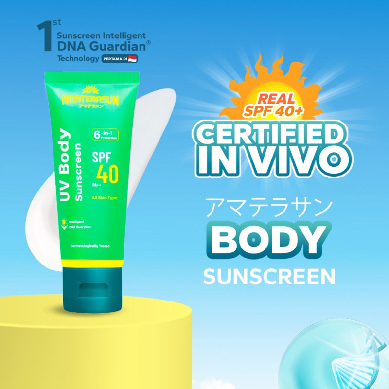 Jual Amaterasun (sister brand Somethinc) 6in1 Vegan UV body sunscreen spf40 pa ++ 100gr | Shopee ...