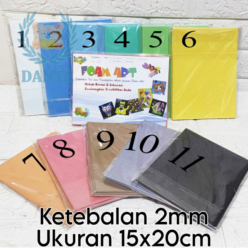 Jual BUSA FOAM ART WARNA Ukuran 15x20 Ide Kreatif Prakarya 1pak isi 4 ...