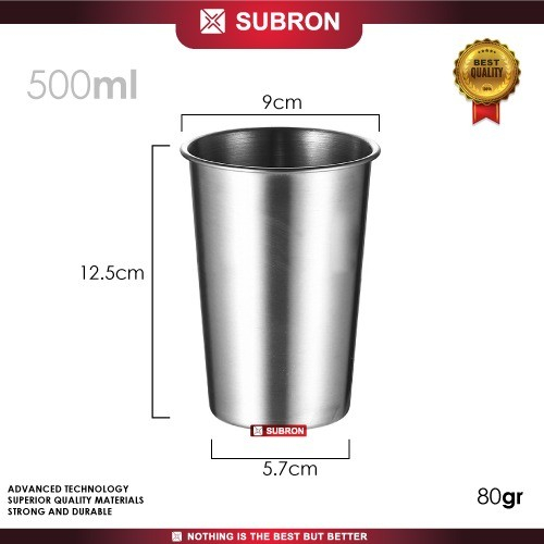 Jual Gelas Stainless SUS 304 Korea Cup Wine Milk Tea Beer Wine Susu - 500ml SUBRON | Shopee ...