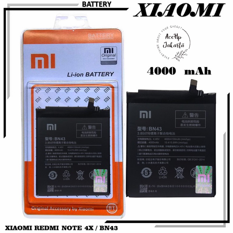 Jual Baterai Batre Redmi Note 4x Snapdragon / Note 4 Snapdragon BN 43 ...