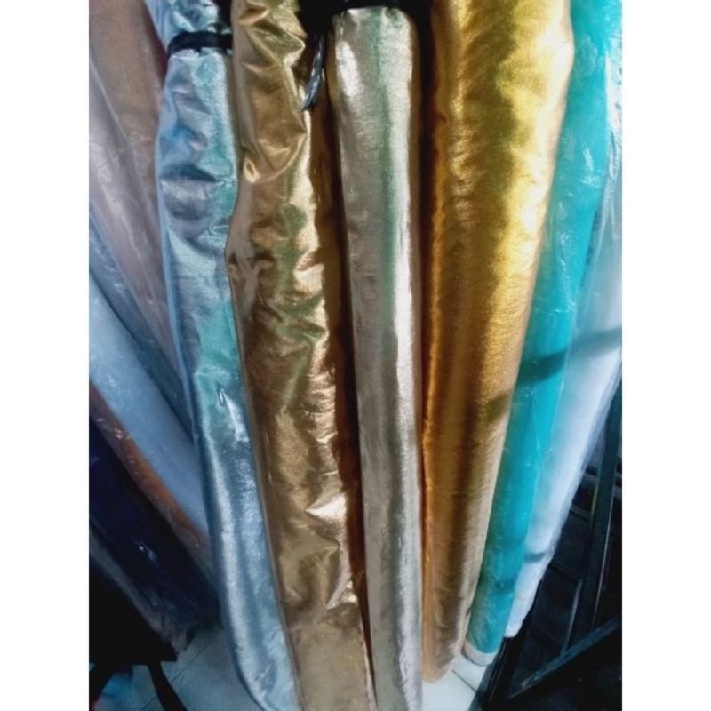 Jual Kain Lame gold emas perak kain souvenir kain hiasan backdrop per 1 ...