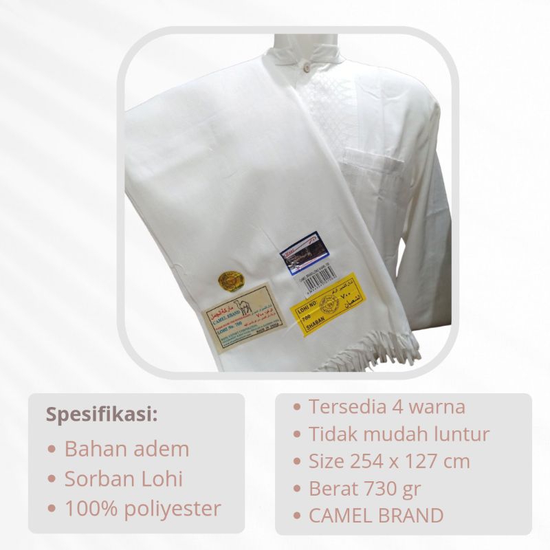 Jual Sorban Kashmir Motif Polos Lohi warna Sorban polos panjang Surban ...