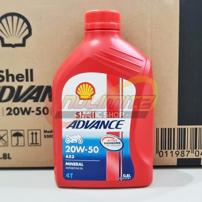 Jual Oli Shell Advance AX3 4T 20W-50 Mineral 800ML | Shopee Indonesia