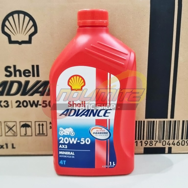 Jual Oli Shell Advance AX3 4T 20W-50 Mineral 1L | Shopee Indonesia