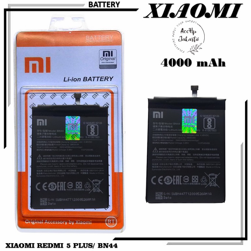 Jual Baterai Batre Redmi 5 Plus BN 44 Original / Battery Batrai Batre ...