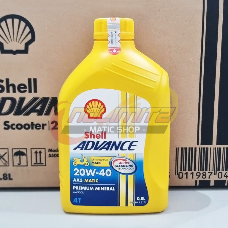 Jual Oli Shell Advance AX5 Matic Scooter 20W-40 Premium Mineral 800ML ...