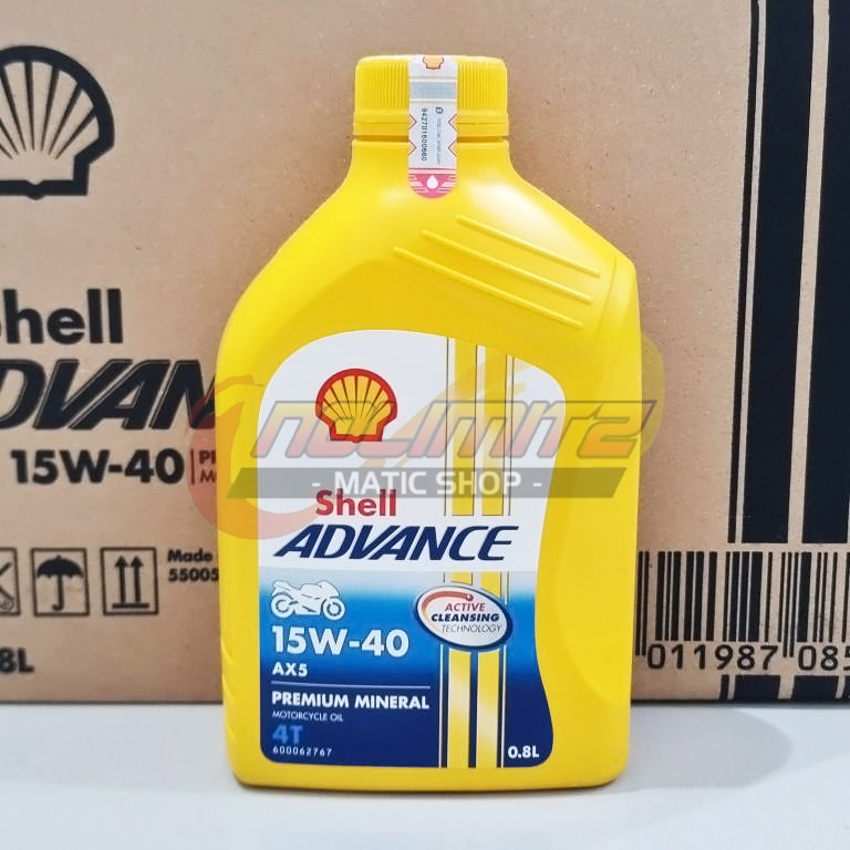 Jual Oli Shell Advance AX5 Matic Scooter 15W-40 Premium Mineral 800ML ...