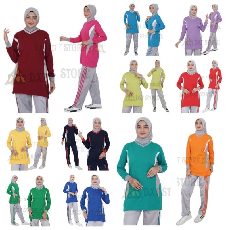 Jual Setelan Kaos Olahraga Wanita Training Seragam / Baju Senam Muslimah Terbaru / Baju Olahraga ...