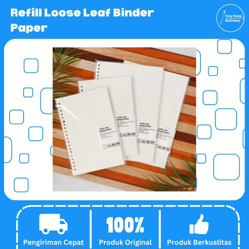 Jual Refill Loose Leaf Binder Paper - Isi Ulang Kertas Binder Grid, Ditted, Ruled A5 B5 | Shopee ...