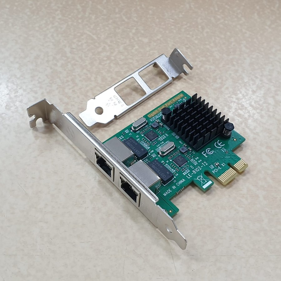 Jual PCI Express Gigabit LAN 2 port Netline LAN Card PCIe Gigabit 2 ...