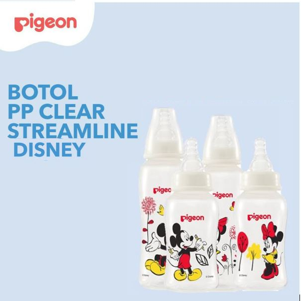 Jual PIGEON Botol PP Clear Streamline Disney | Botol Susu Bayi (Tersedia Motif dan Ukuran ...