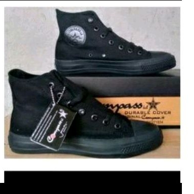 Jual sepatu compass BLACK/MONO HI original | Shopee Indonesia