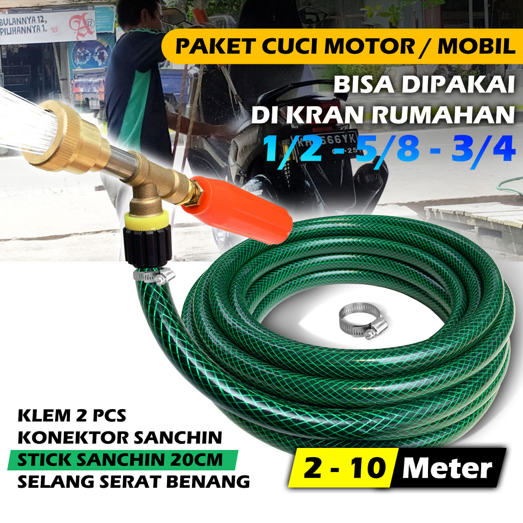 Jual Paket Semprotan Air Cuci Motor / Mobil Power Sprayer Sanchin Stik ...