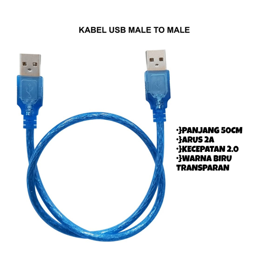 Jual Kabel USB 2.0 Male to Male 50cm | Shopee Indonesia
