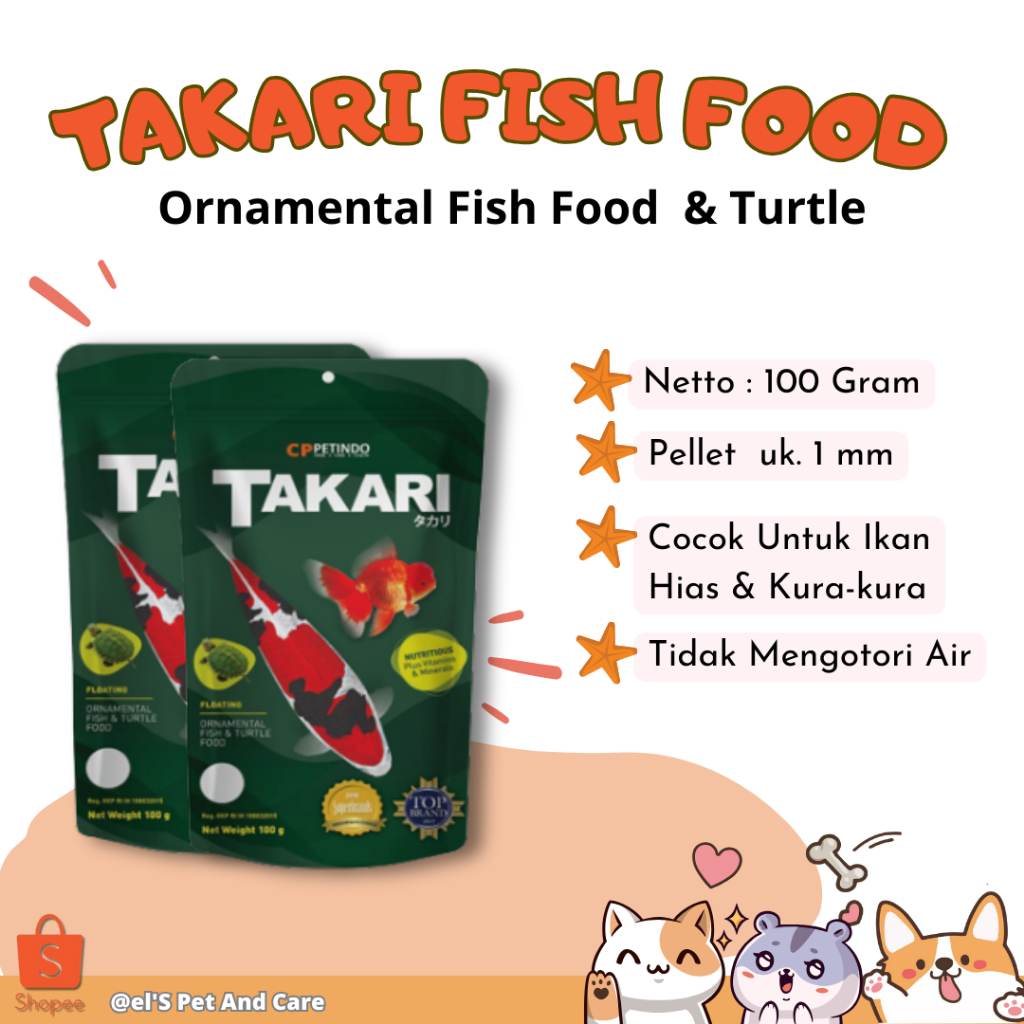 Jual (100 Gram) Takari Fish and Turtle Food Pelet Pellet Pakan Ikan ...