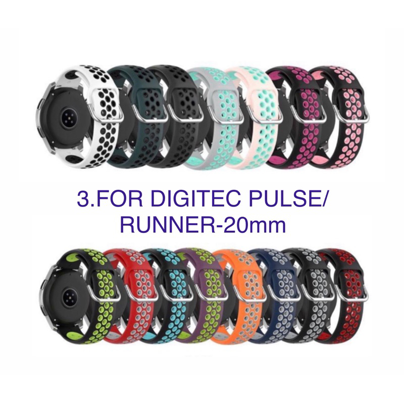 Jual Strap/Tali Jam Smartwatch For Digitec Pulse/Runner - 20mm Silicone ...
