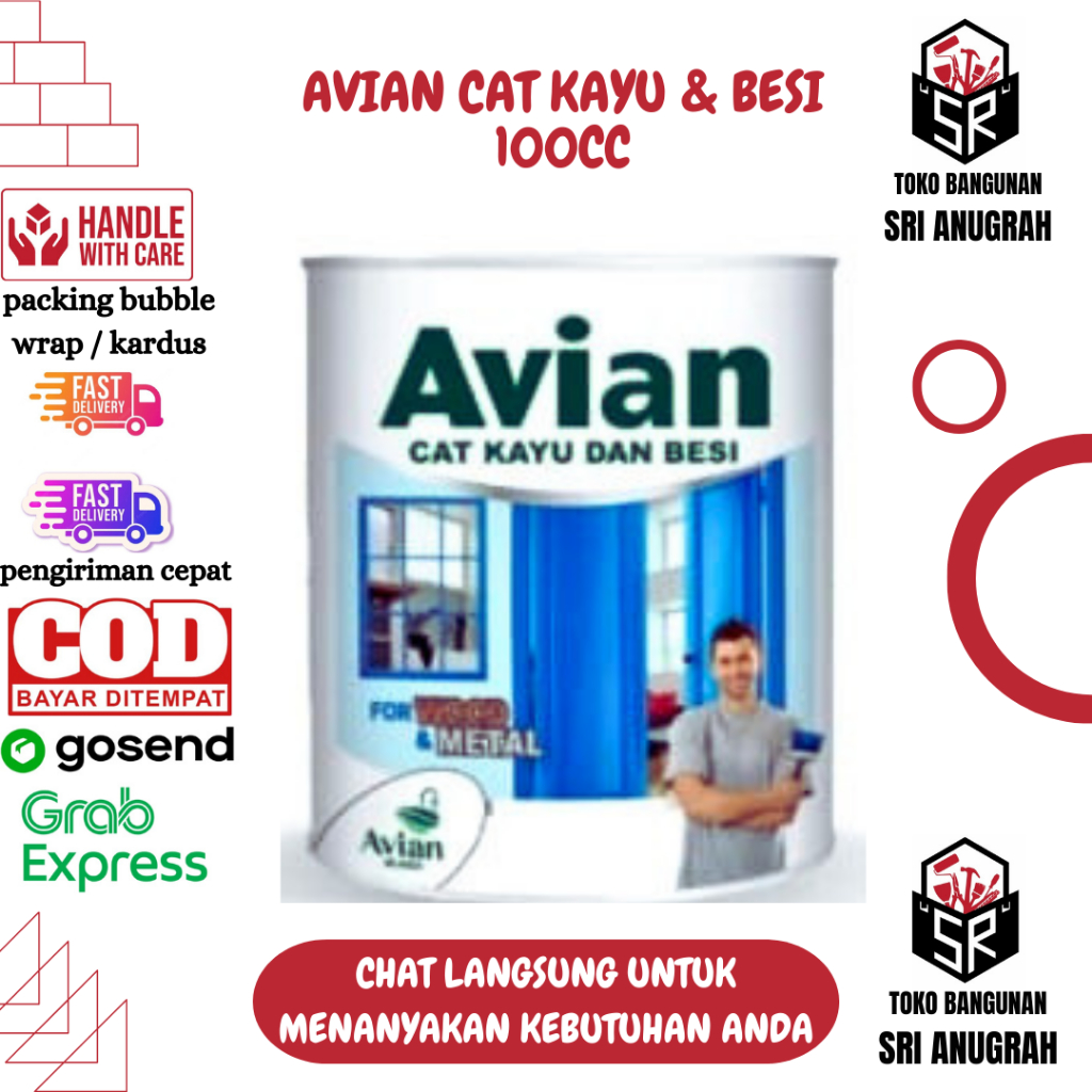 Jual AVIAN Synthetic Cat Minyak Kayu & Besi 100cc | Shopee Indonesia