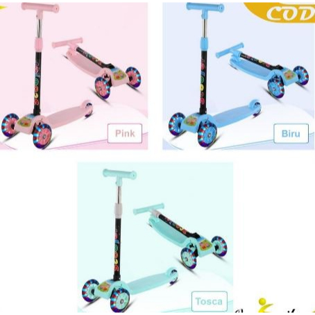 Jual Scooter Lipat Electric Anak Otopet Listrik Roda 3 LED Mainan ...