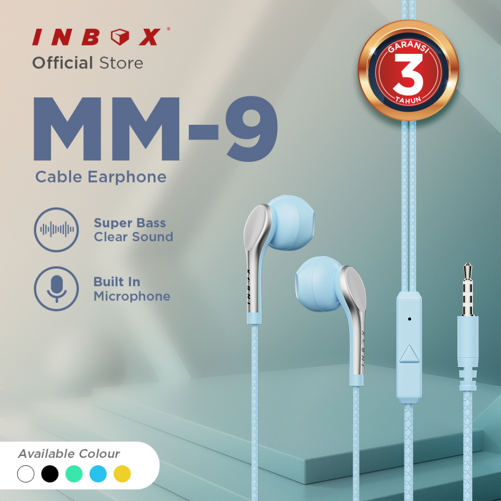 Jual Inbox MM-9 Earphone Bass Headset Kabel Mic 3.5mm Android Colorful ...