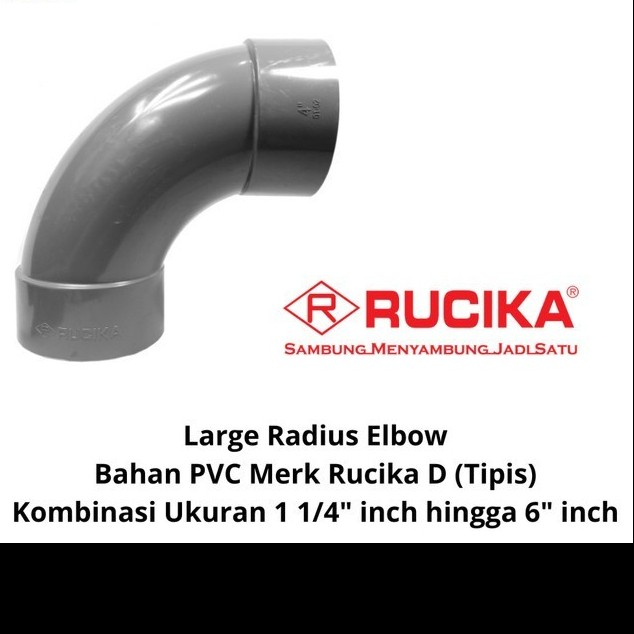 Jual Long Large Radius Elbow 2" inch PVC Rucika D (Tipis) | Shopee ...