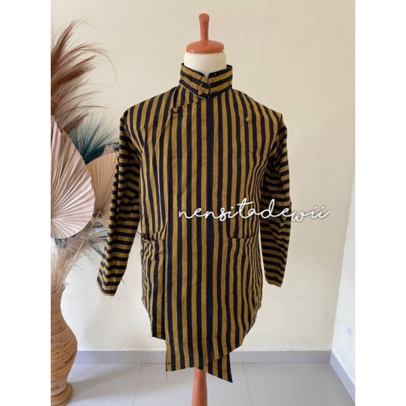 Jual [Premium] Surjan Lurik, Kuning / Baju Jawa Lurik - Katun Prasojo | Shopee Indonesia