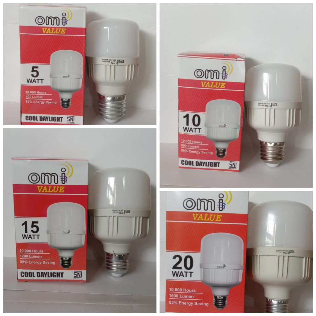 Jual PROMO Lampu Led Tabung Omi Value BODY BESAR 5w, 10w, 15w, 20w Capsule Lampu, Grosir murah ...