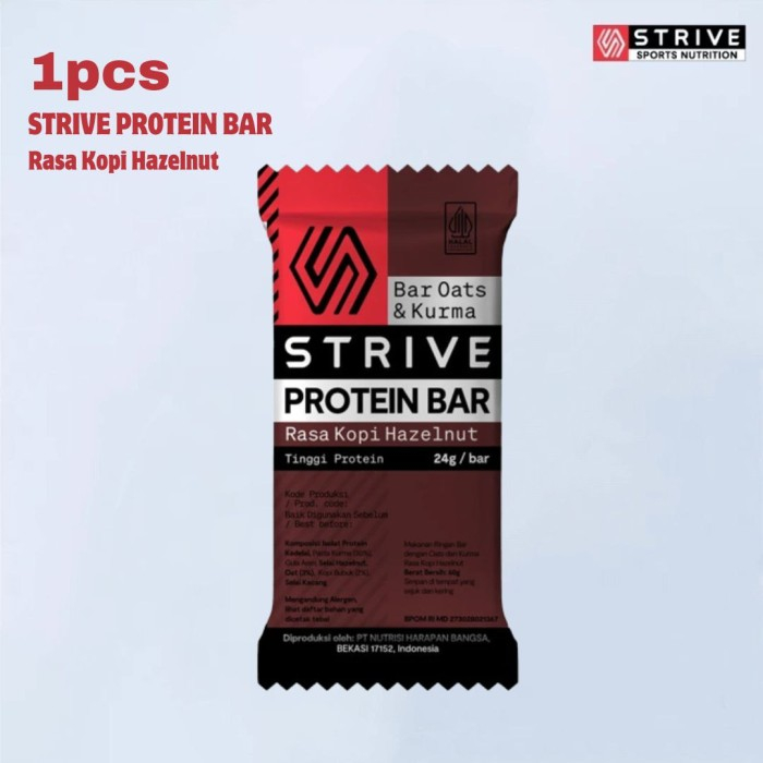 Jual 1PCS STRIVE Protein Bar 24gr Rasa Kopi Hazelnut Suplemen Olahraga ...
