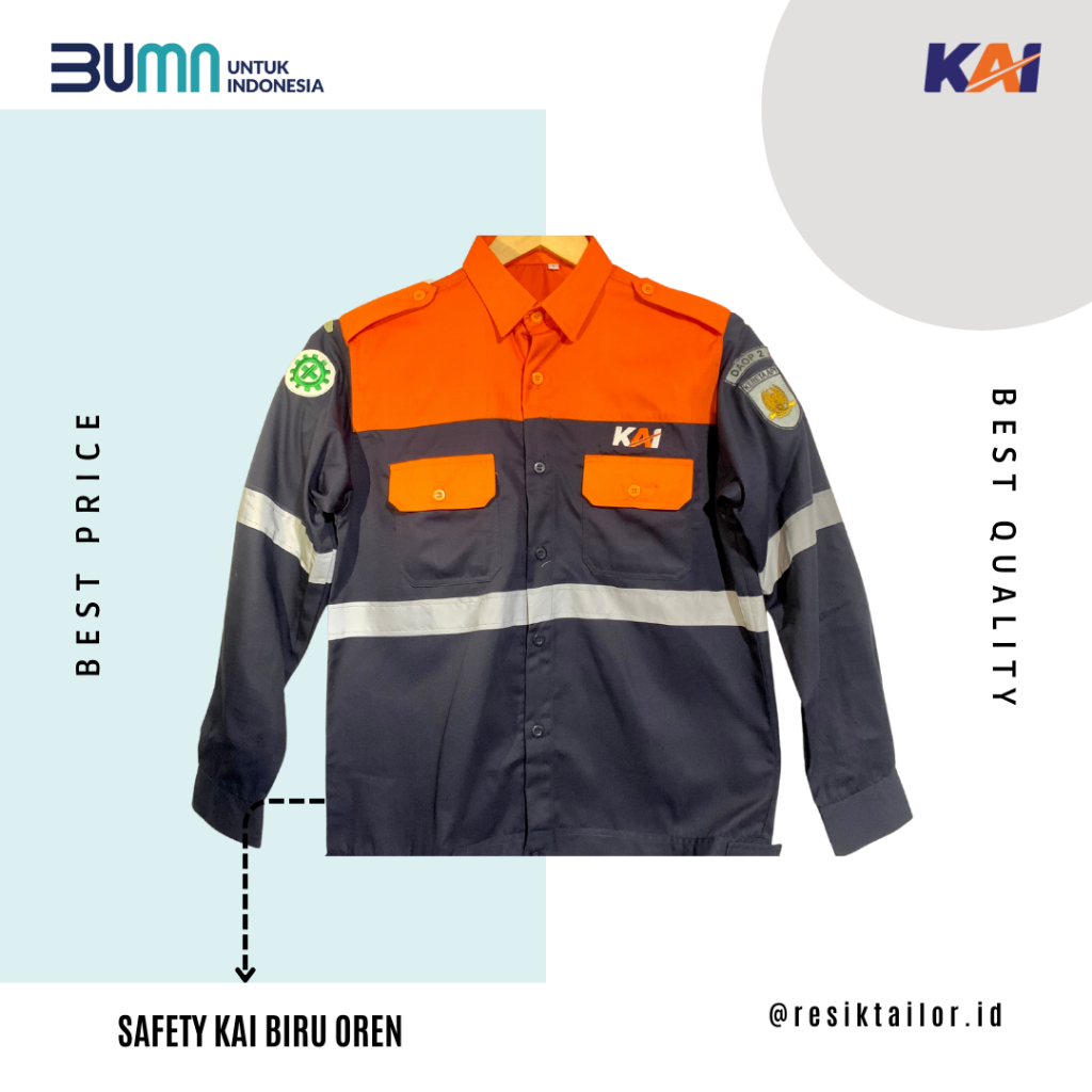 Jual Seragam Safety Biru Oren PT.KAI | Shopee Indonesia