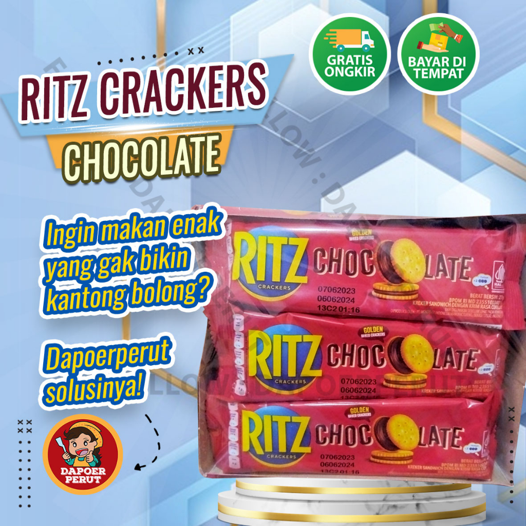 Jual Ritz Chocolate Sandwich Chocolate Coklat Crackers (1 pack isi ...