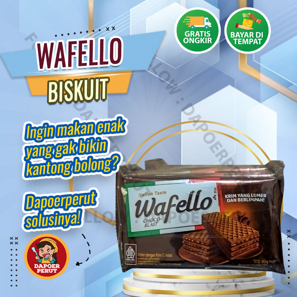 Jual Wafello Wafer Cokelat (1 pack isi 10pcs) | Shopee Indonesia
