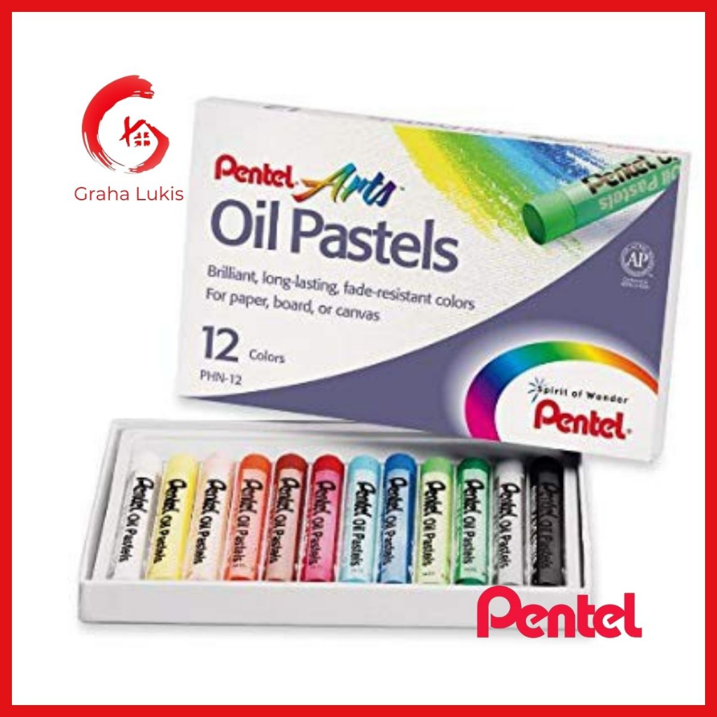 Jual Crayon Pentel Oil Pastels 12 warna - Krayon Oil Pastel | Shopee ...