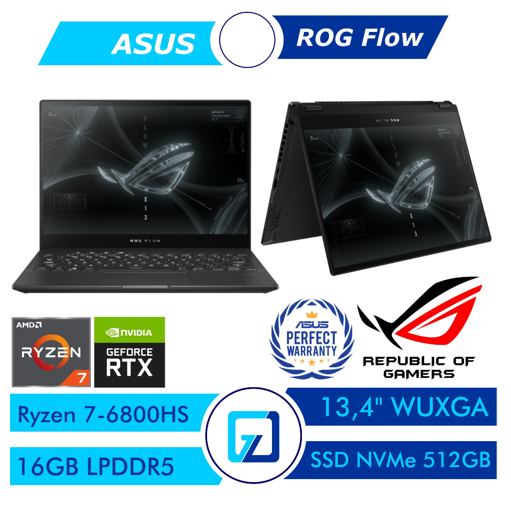 Jual ASUS ROG Flow X13 GV301RC-R735A6T-O RTX 3050 AMD RYZEN 7 6800HS ...