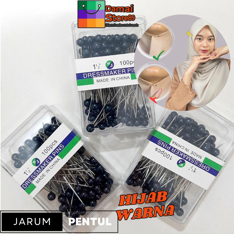Jual Jarum Pentul Hijab Besar Warna - Warni Bandul / Jarum Hijab ...