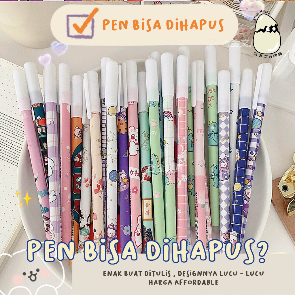 Jual Eraser Pulpen Gel Aesthetic 0,5mm l Pen Jel Premium Bisa Dihapus l ...