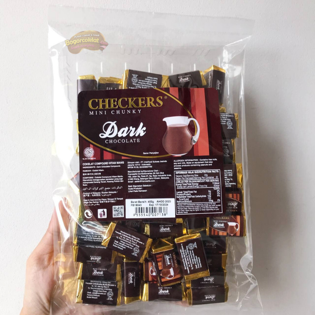 Jual Coklat Checkers Dark Chocolate 300gr | Shopee Indonesia