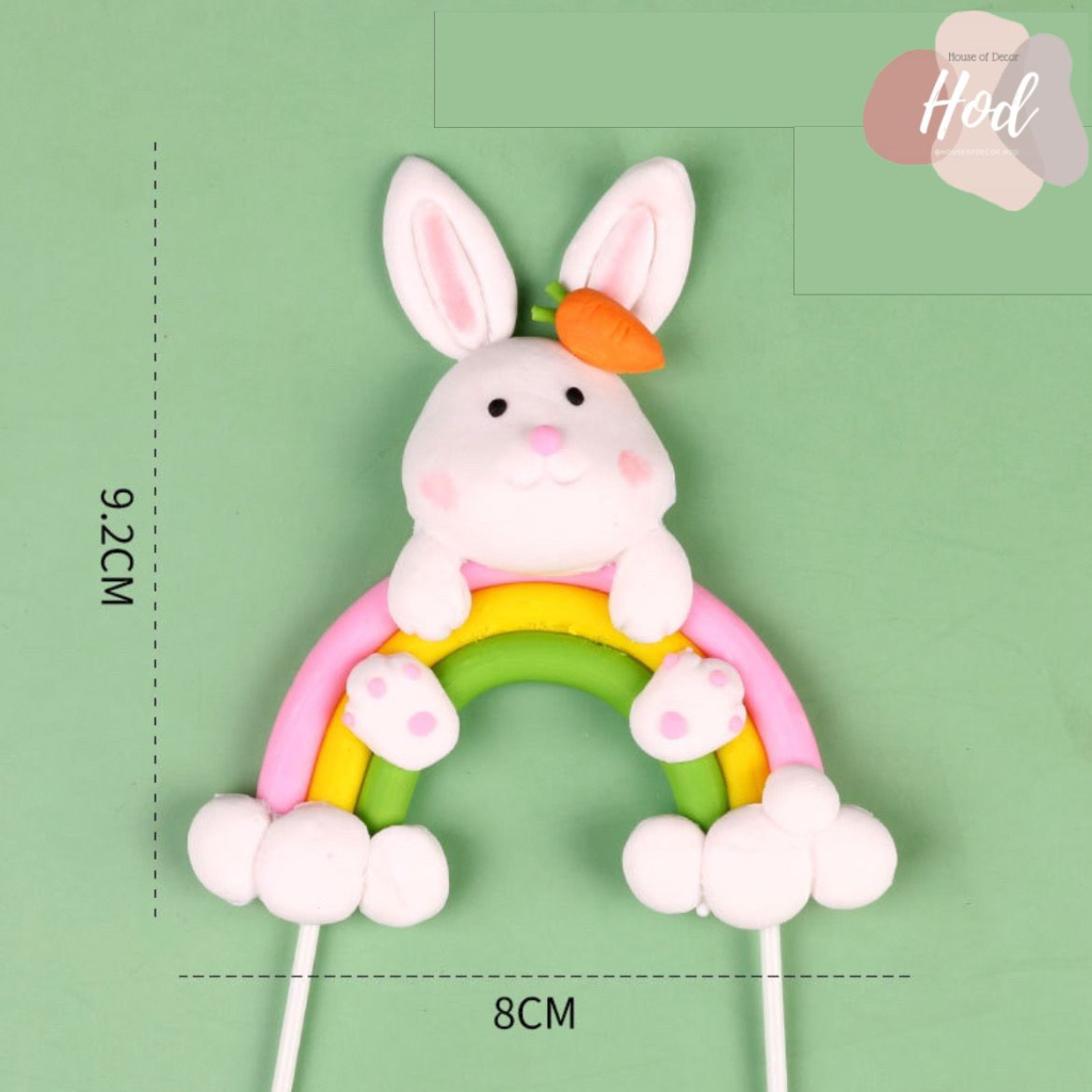 Jual Topper Chubby Bunny Hiasan Kue Tart Bentuk Rabbit White Pink Cute ...